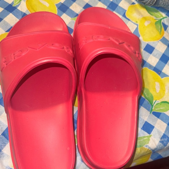 Coach | Shoes | Coach Bright Red Slide Sandals | Poshmark